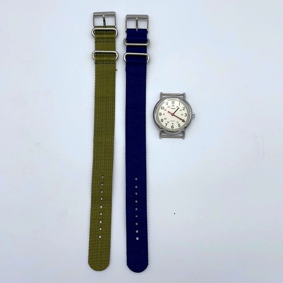 Timex | Accessories | Timex Stainless Steel Watch Face With Two Fabric ...